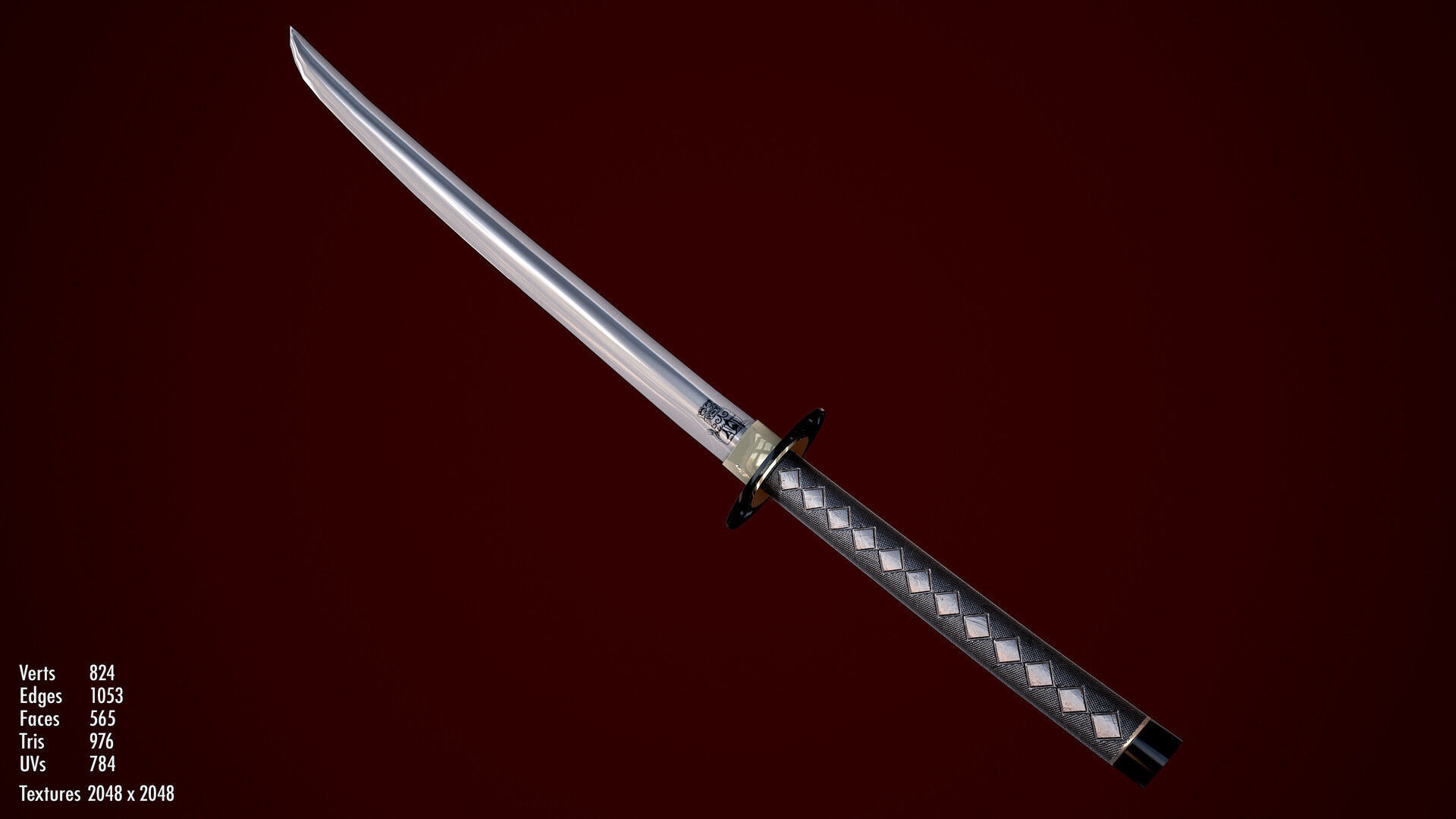 melee 3D model low-poly Katana | CGTrader