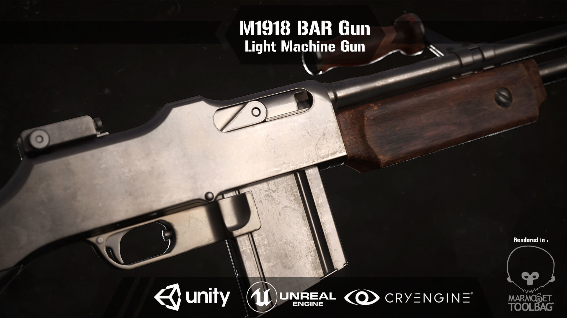 3D model M1918 BAR gun VR / AR / low-poly | CGTrader