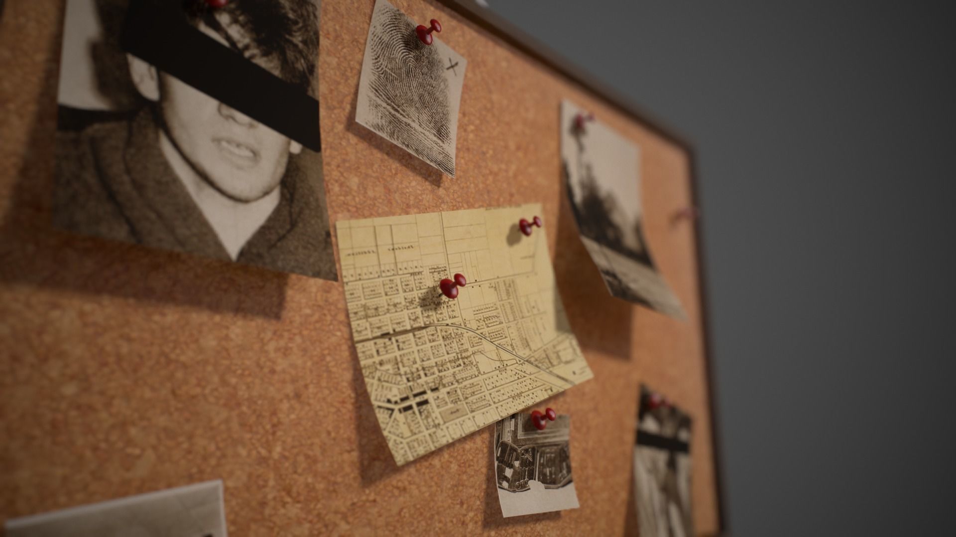 3D model Detective Pinboard VR / AR / low-poly | CGTrader