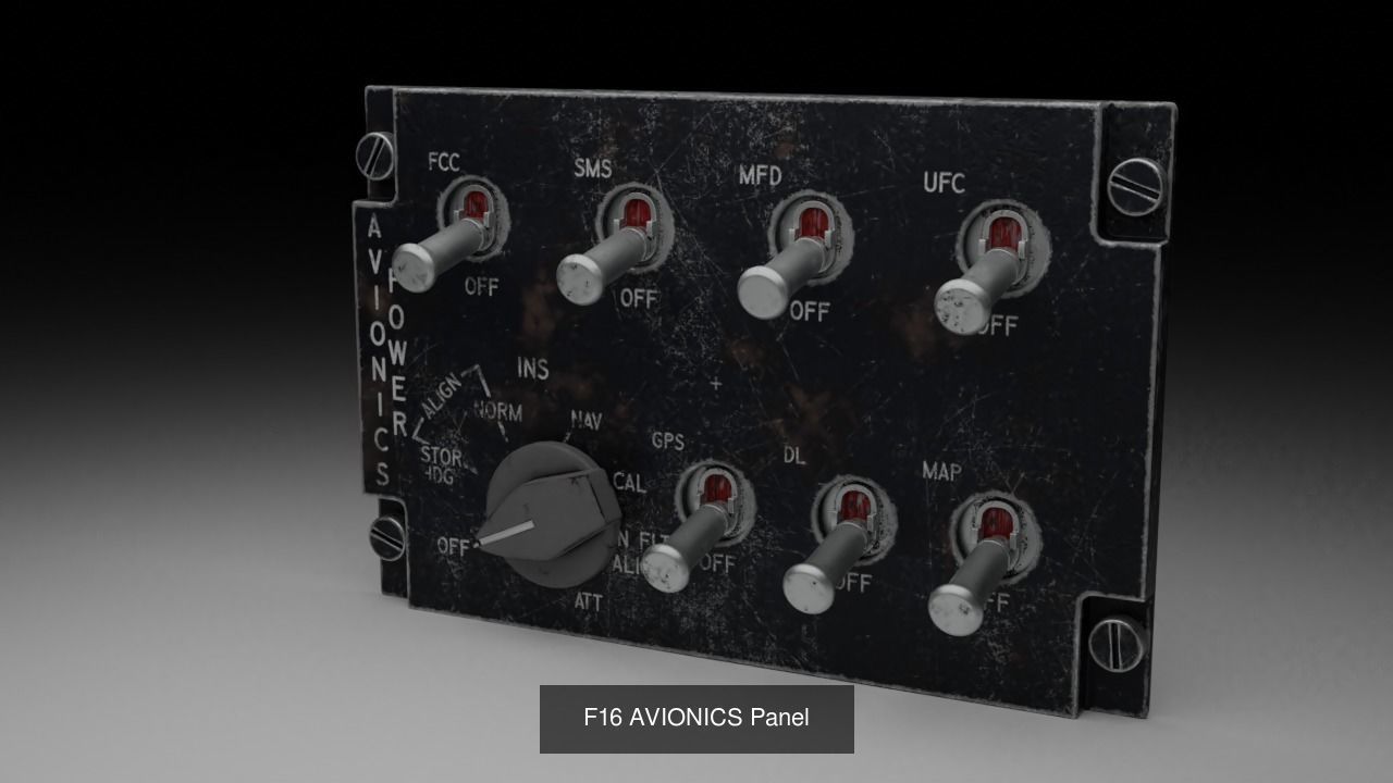 F16 Right Side Console Collection | CGTrader