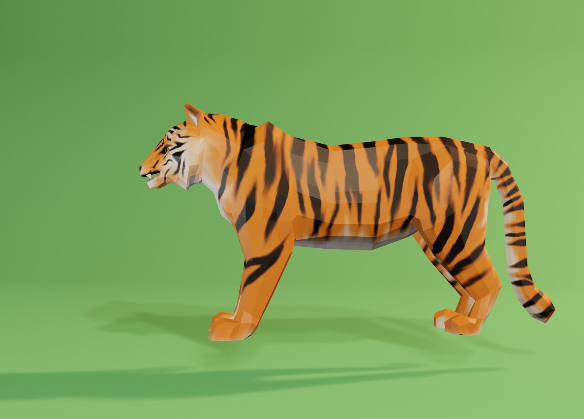 3D model Low Poly Tiger VR / AR / low-poly rigged animated | CGTrader