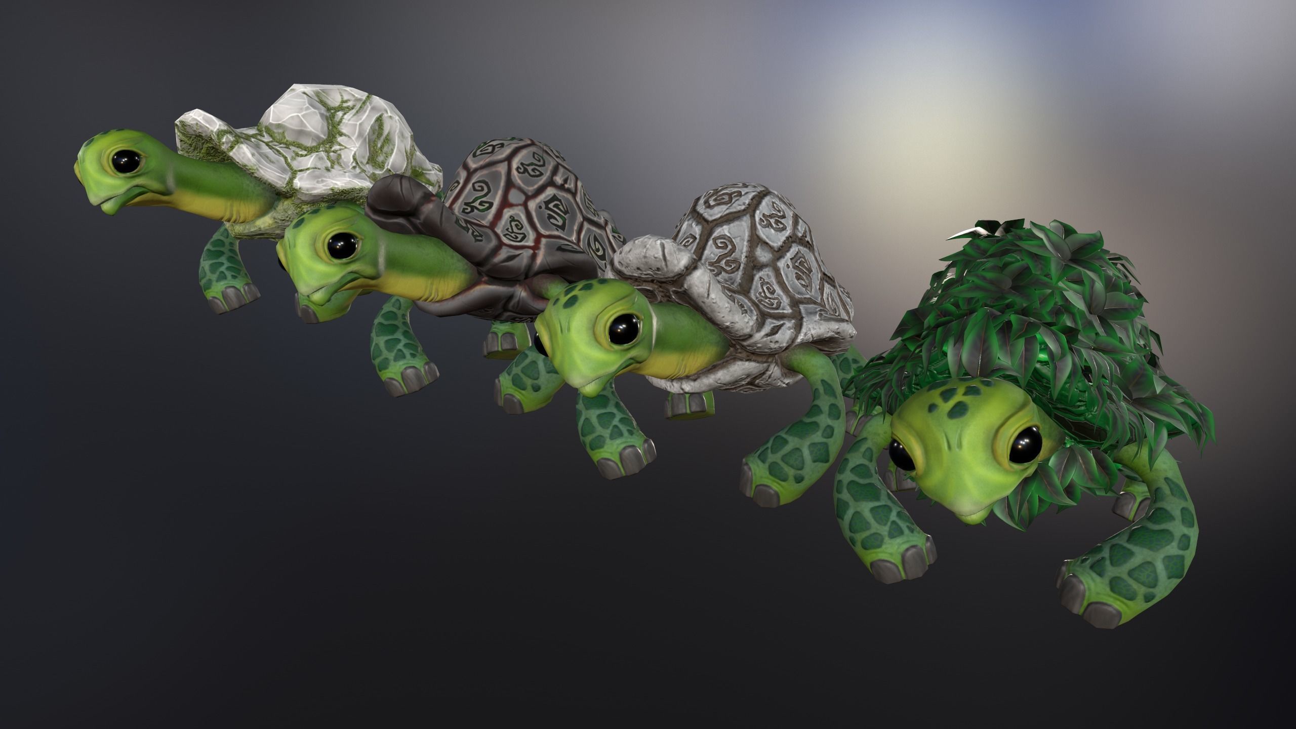3D model Fantasy turtle pack VR / AR / low-poly | CGTrader