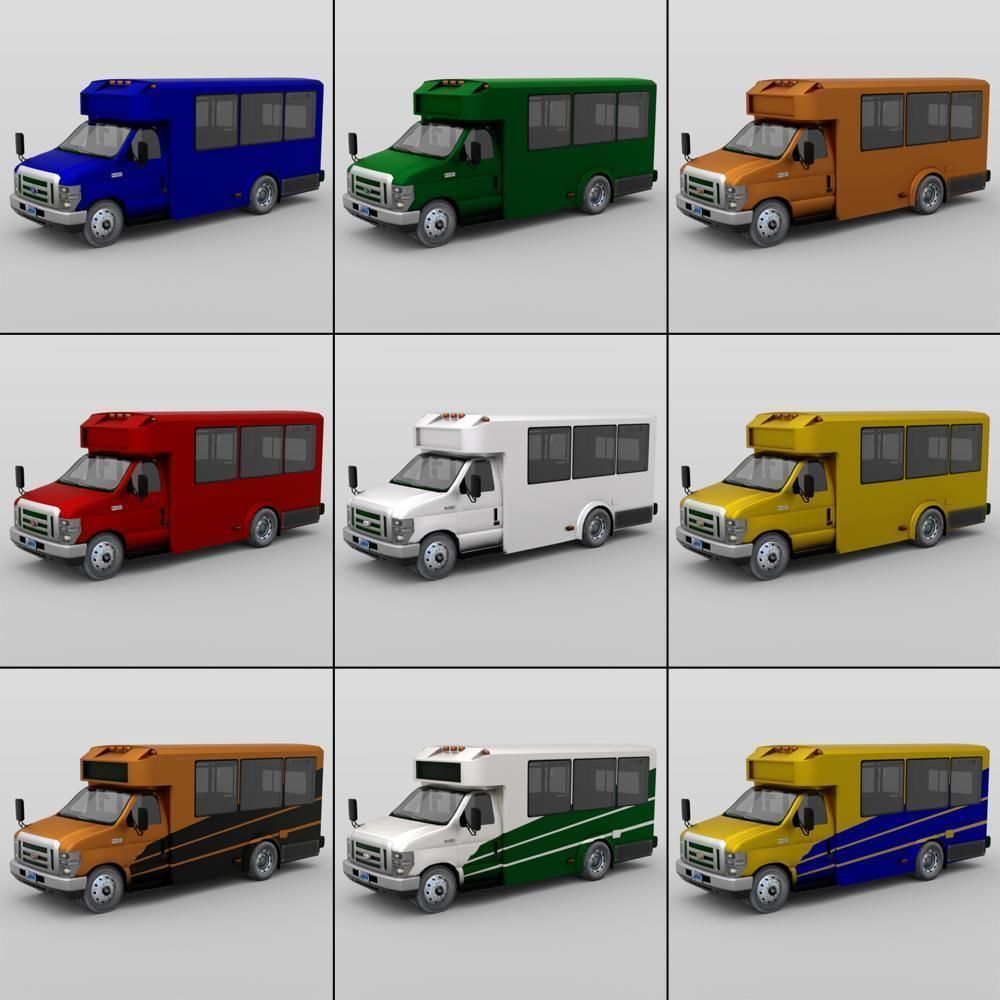 Shuttle Bus model in mutiple formats 3D model rigged | CGTrader