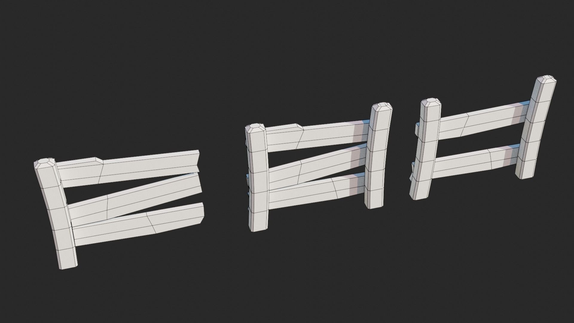 3D model Cartoon Wooden Fences Collection VR / AR / low-poly | CGTrader