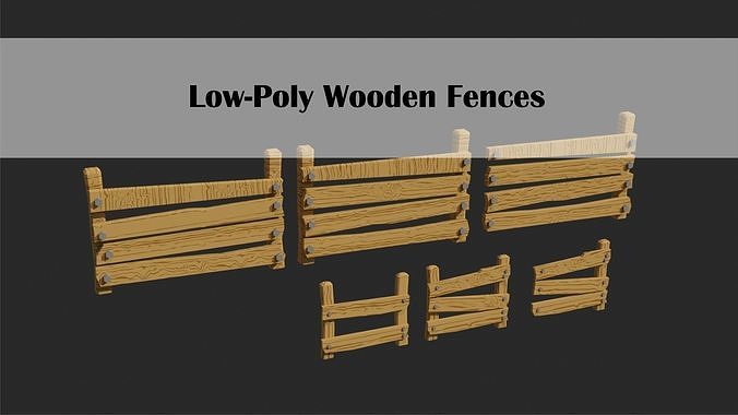 3D model Cartoon Wooden Fences Collection VR / AR / low-poly | CGTrader
