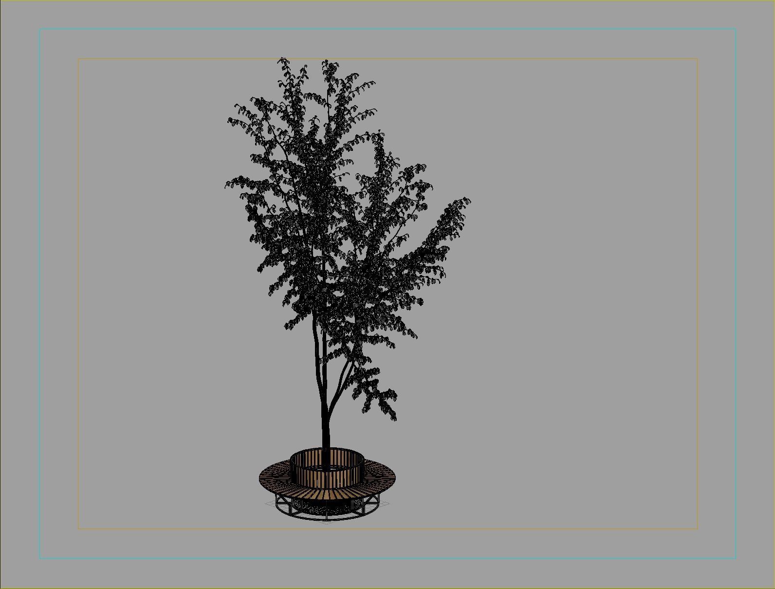 round street bench with tree 3D model | CGTrader