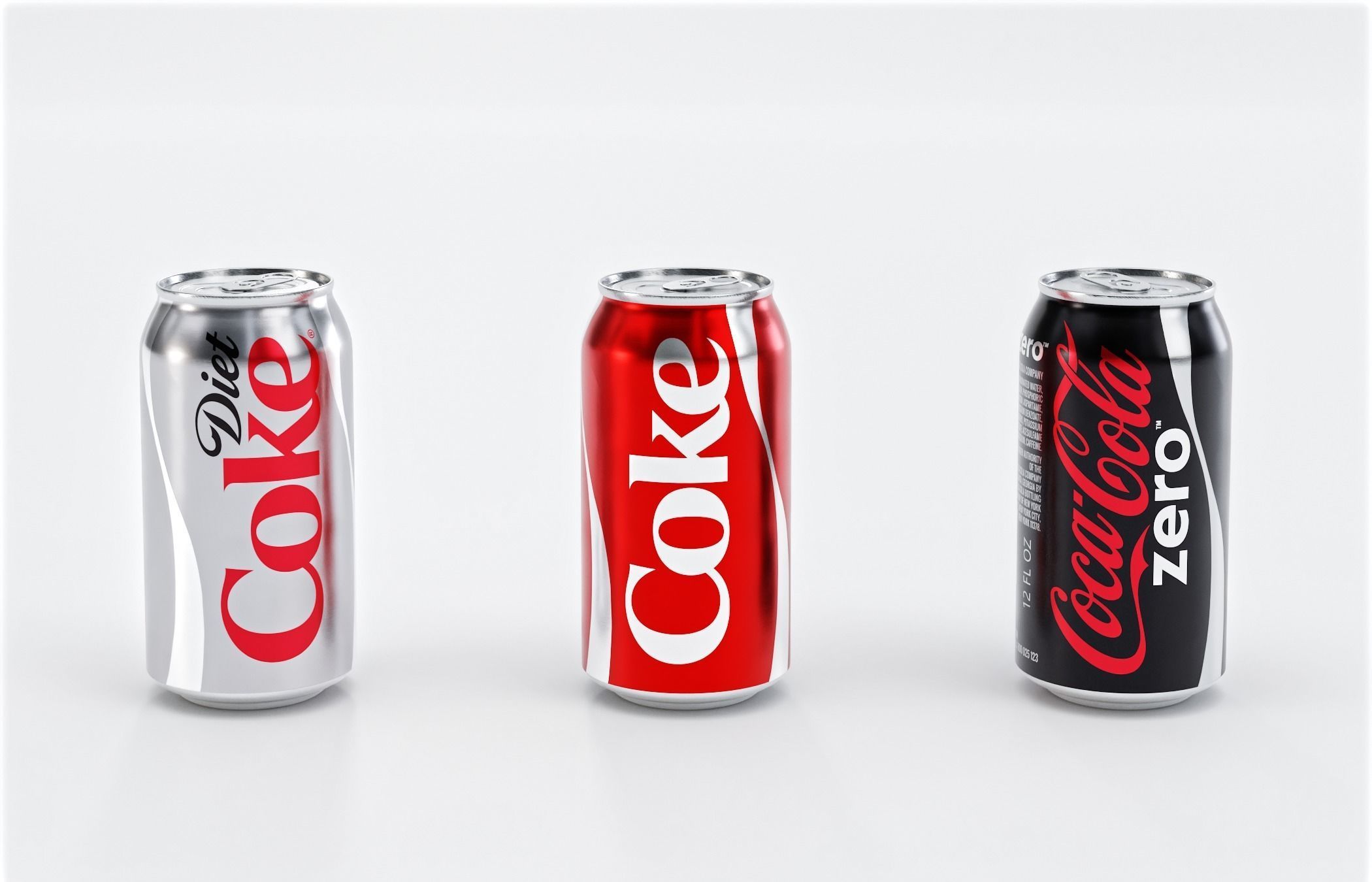 3D model Set of Coca Cola Cans - Classic Zero Diet Coke Sodas VR / AR ...