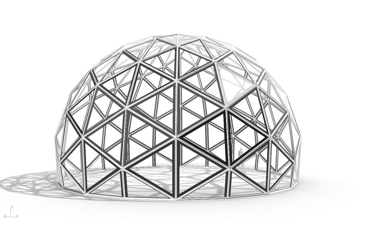 Triangulated 3D dome geodesic dome like structure v2 3D model | CGTrader