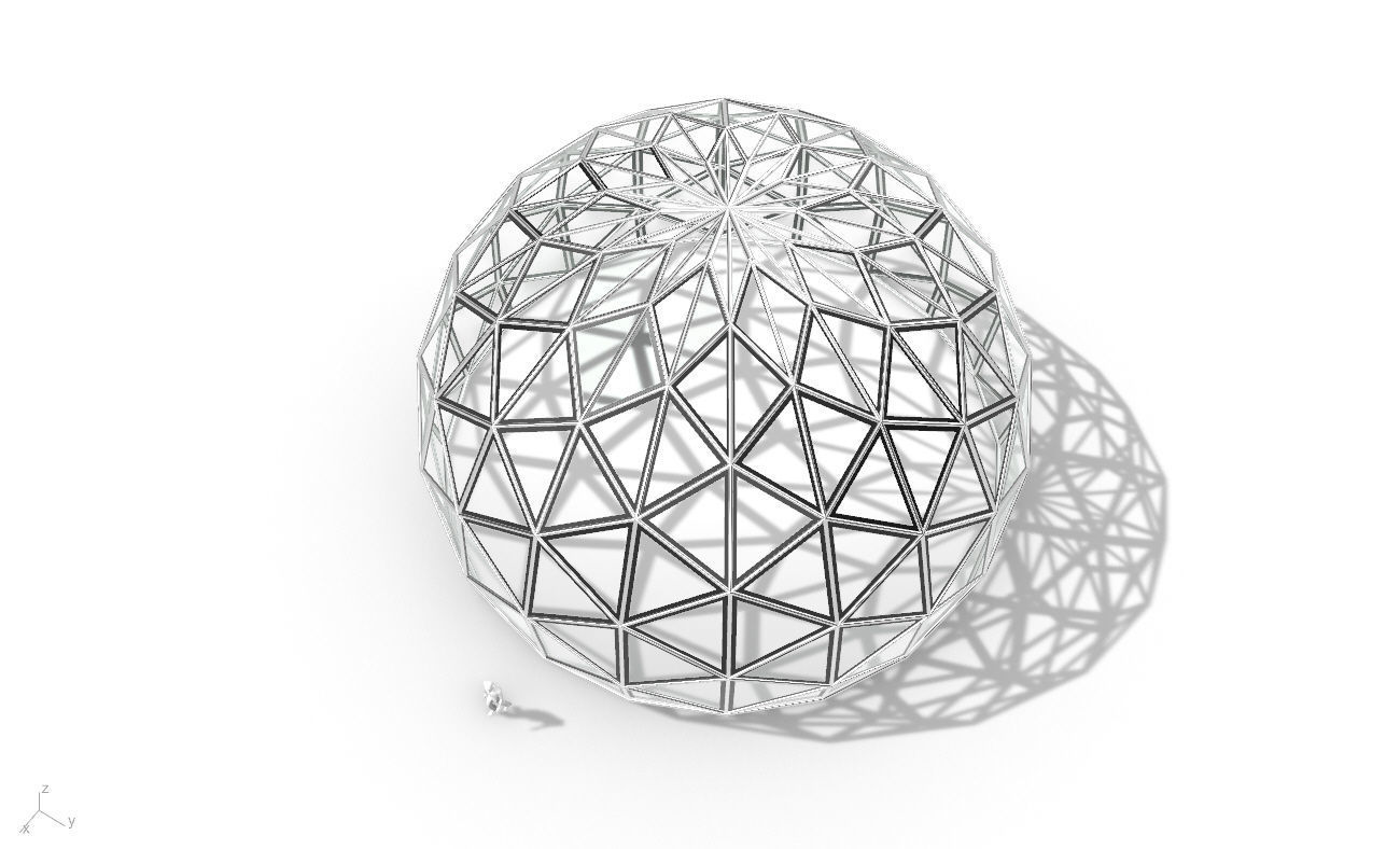 Triangulated 3D dome geodesic dome like structure v2 3D model | CGTrader