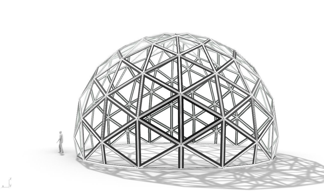Triangulated 3D dome geodesic dome like structure v2 3D model | CGTrader