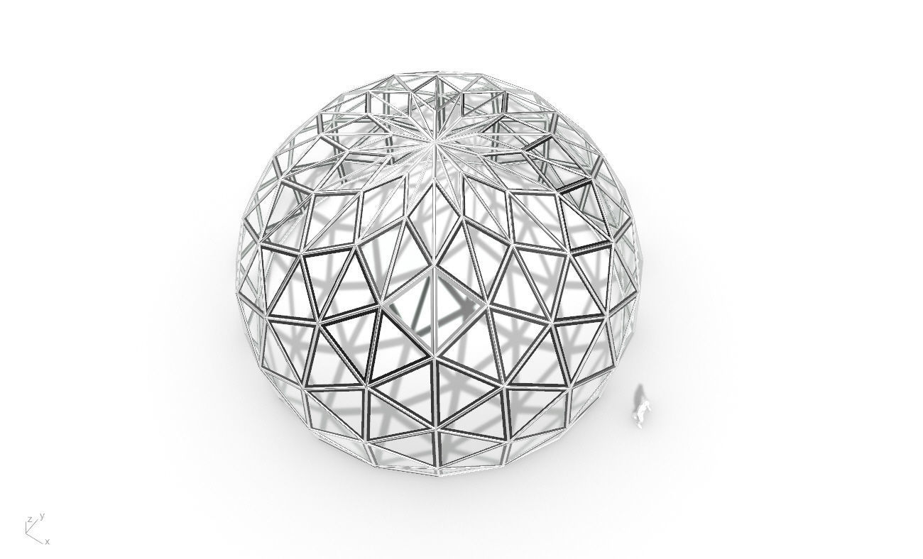 Triangulated 3D dome geodesic dome like structure v2 3D model | CGTrader