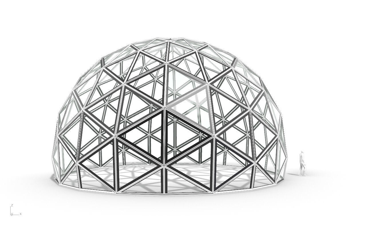 Triangulated 3D dome geodesic dome like structure v2 3D model | CGTrader