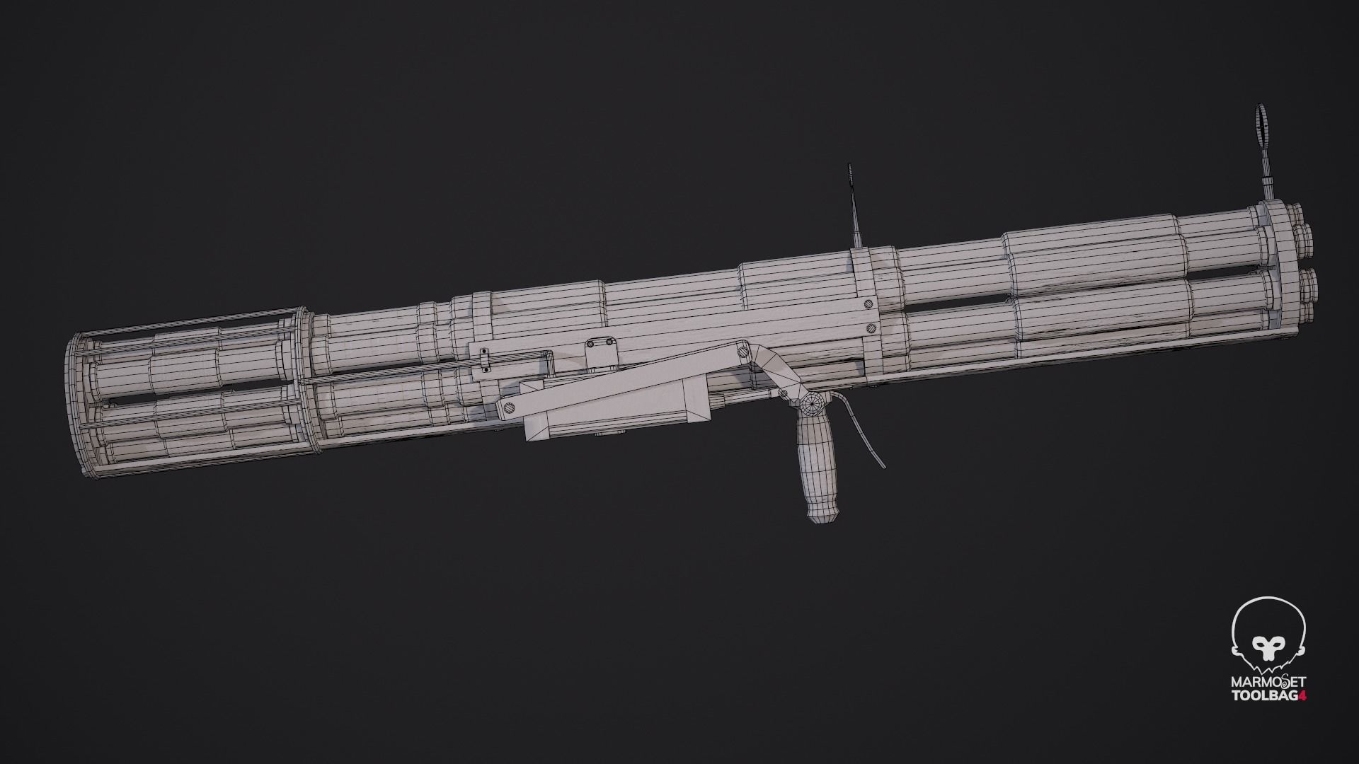 3D model Steampunk Rocket Launcher PBR Low-Poly Game Ready VR / AR ...