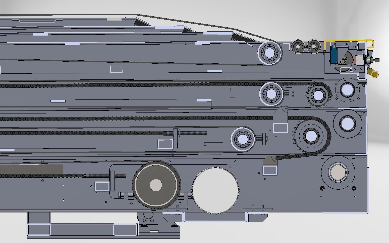 3D design of four-section telescopic belt loading conveyor 3D model ...