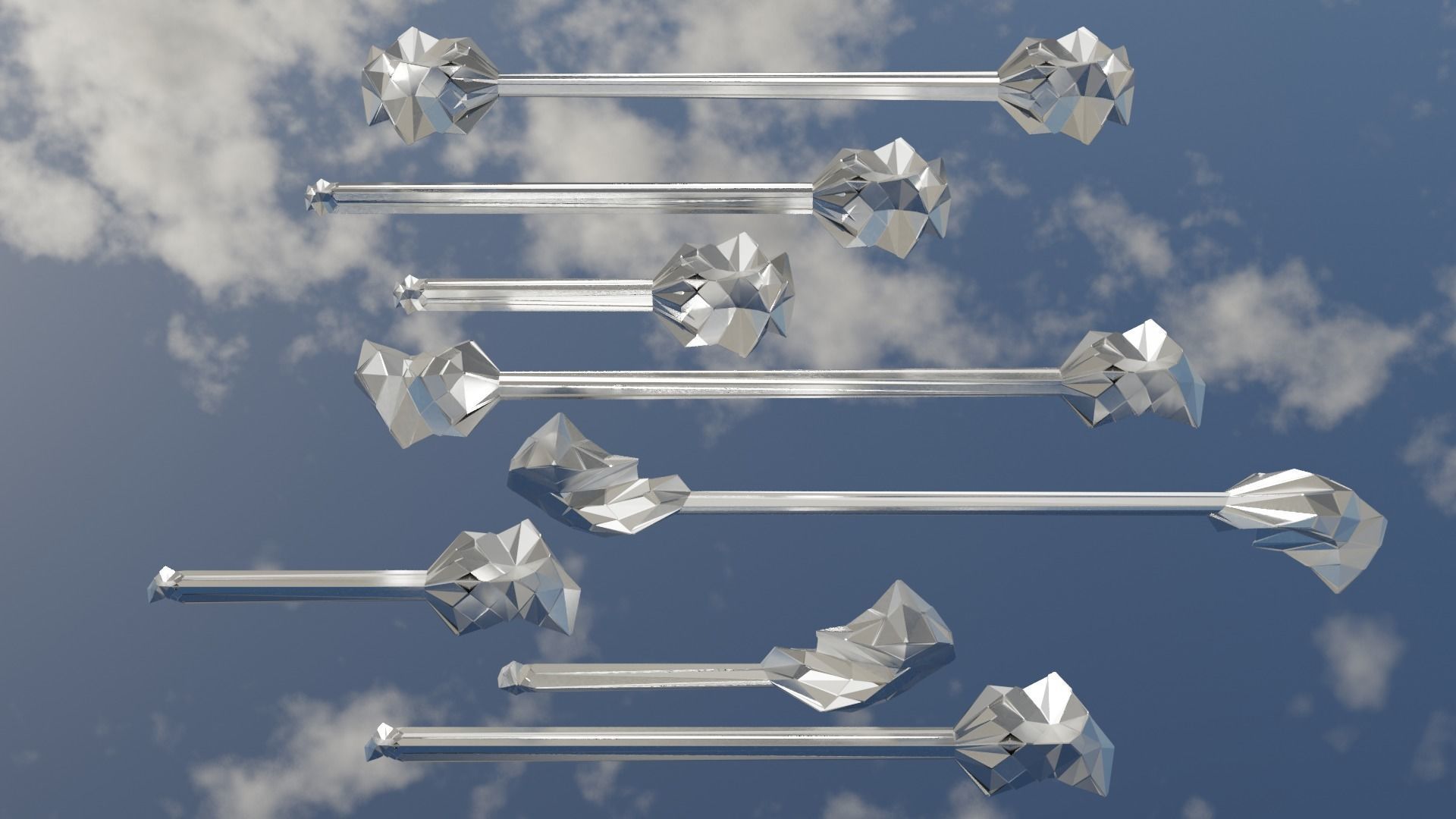 3D model Futuristic Cubic Silver Weapons VR / AR / low-poly | CGTrader