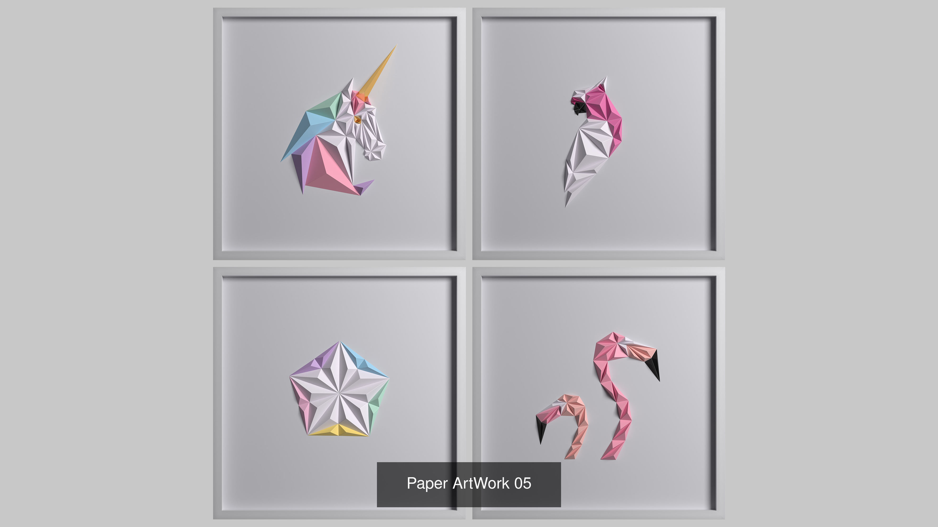Paper Art Work 3D Model Collection | CGTrader