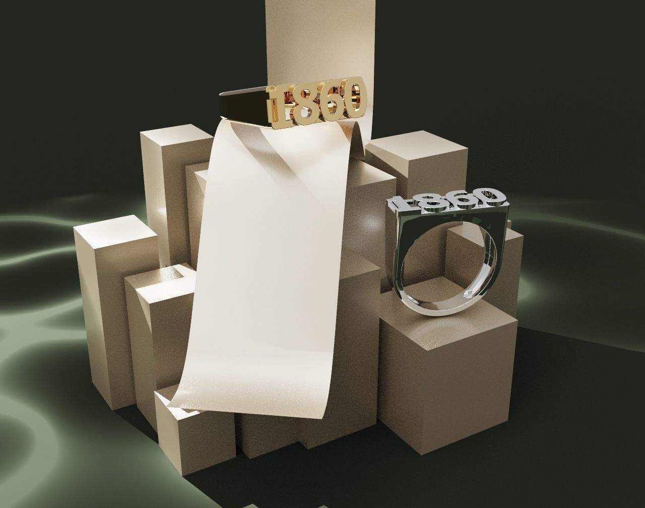 year ring 1860 3D model 3D printable | CGTrader