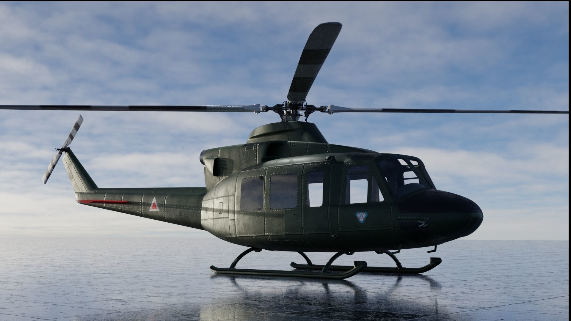 Bell 412 military attack and transport helicopter 3D model | CGTrader