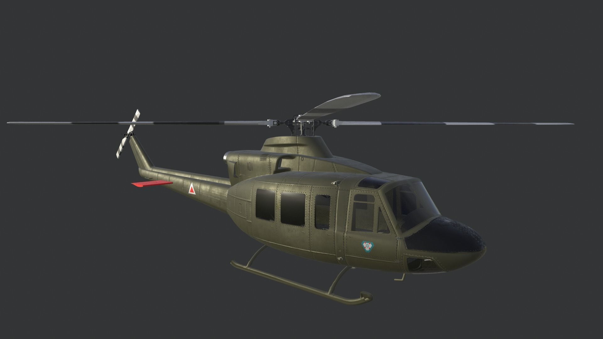 Bell 412 military attack and transport helicopter 3D model | CGTrader