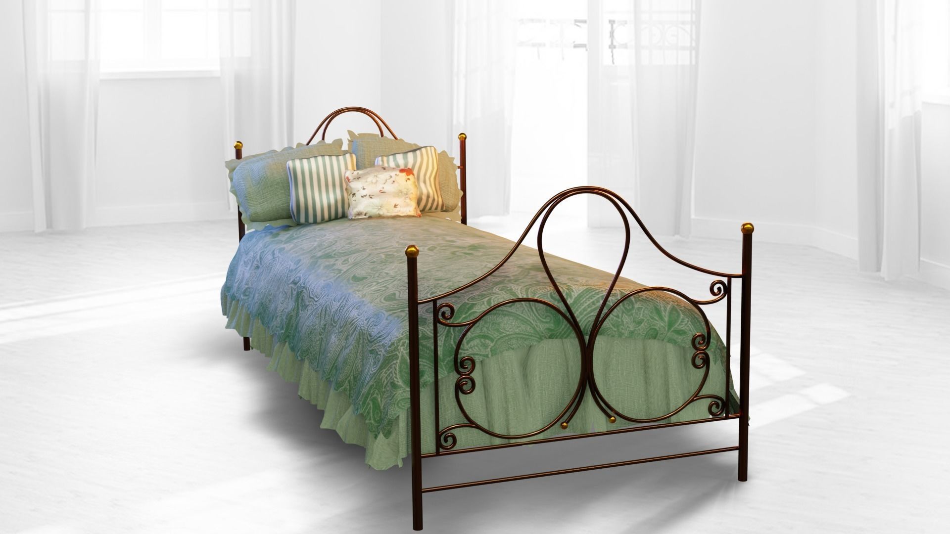 Old style bed 3D model | CGTrader