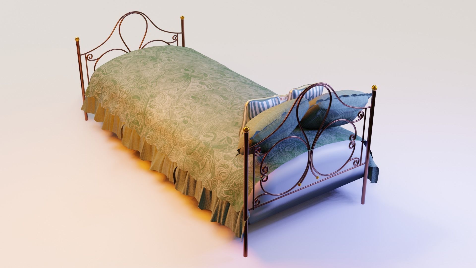 Old style bed 3D model | CGTrader