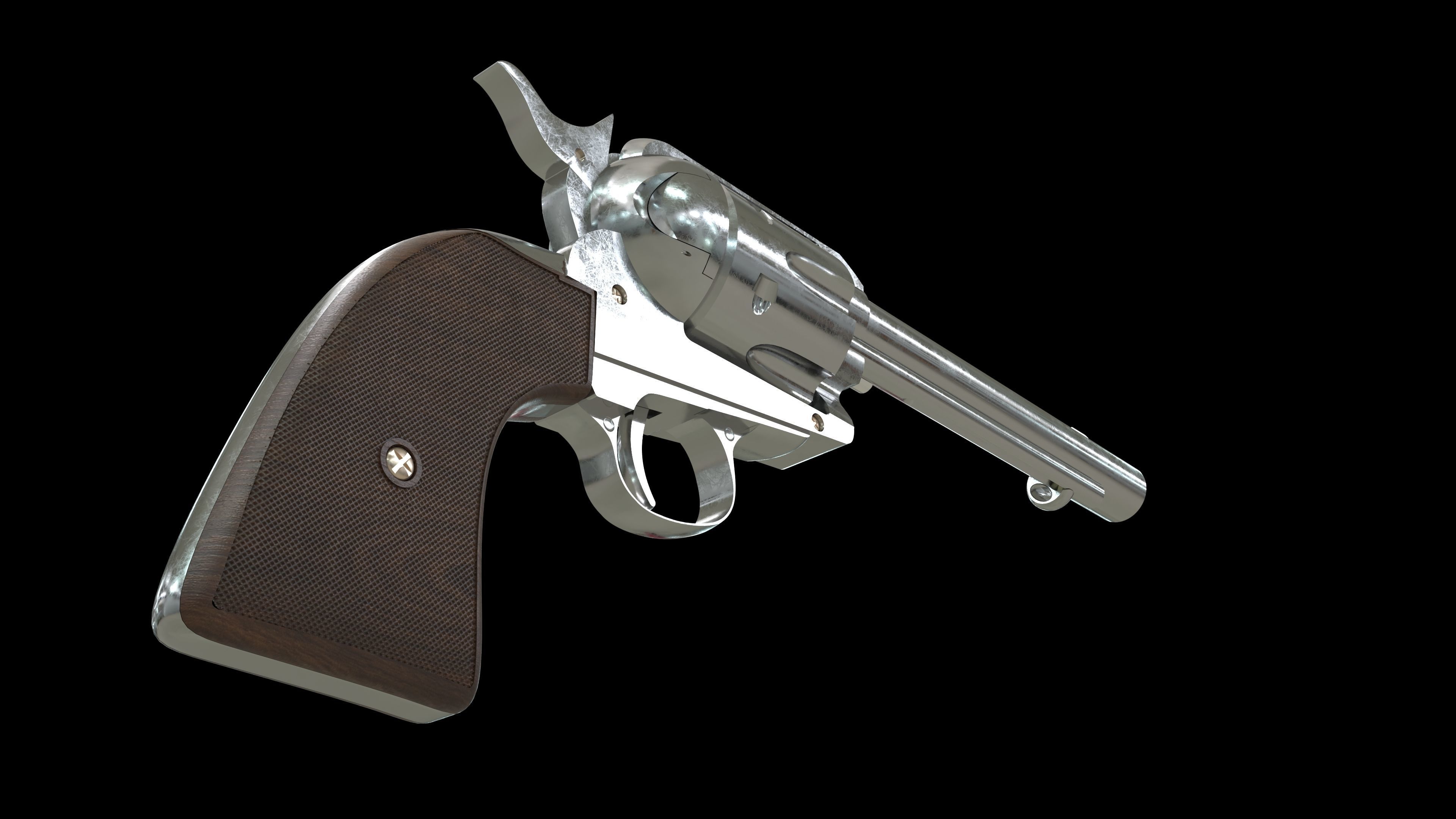 Colt Peacemaker with Bullets 3D model rigged | CGTrader
