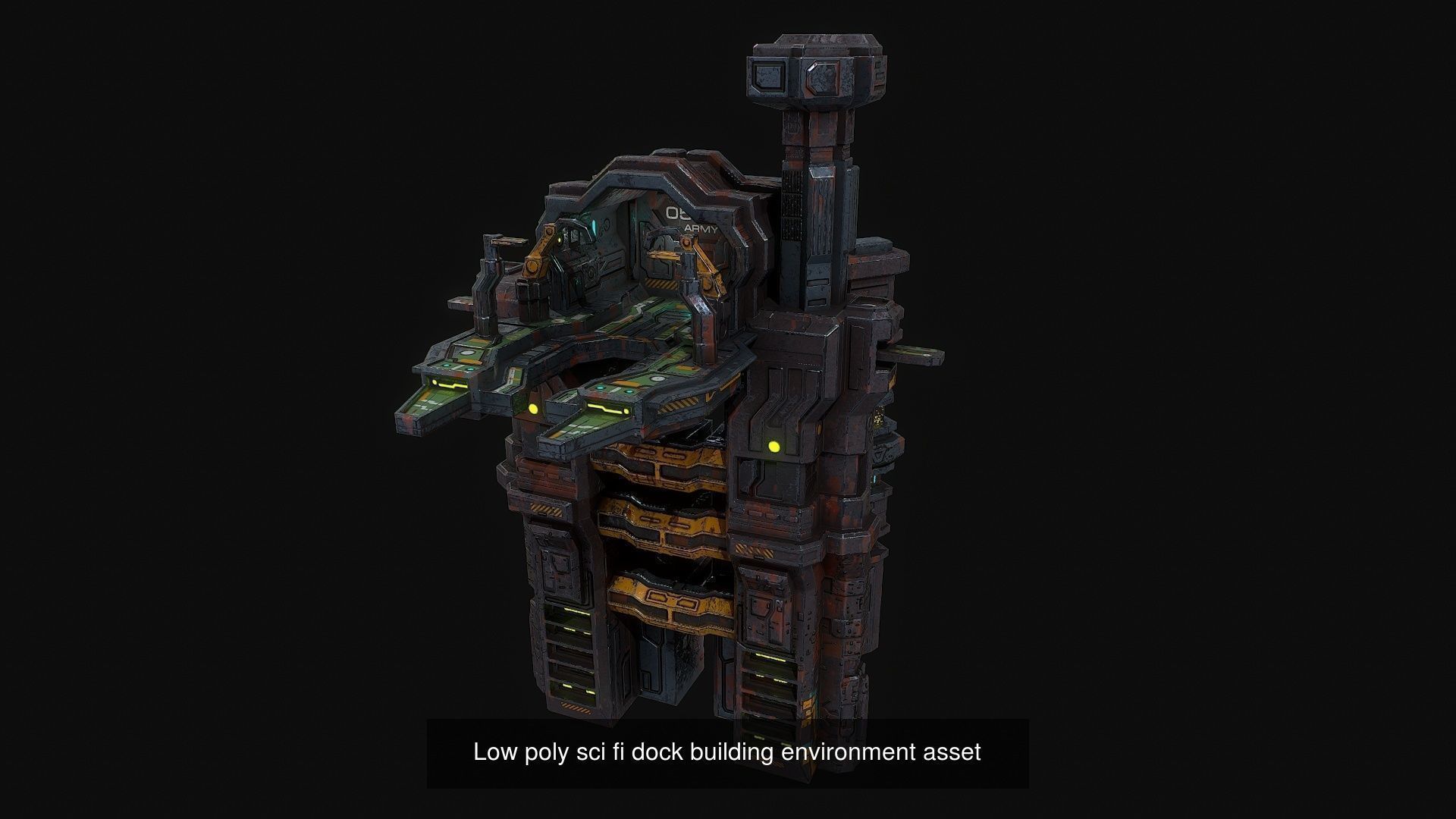 3D Model Collection Low poly Sci fi buildings pack VR / AR / low-poly ...