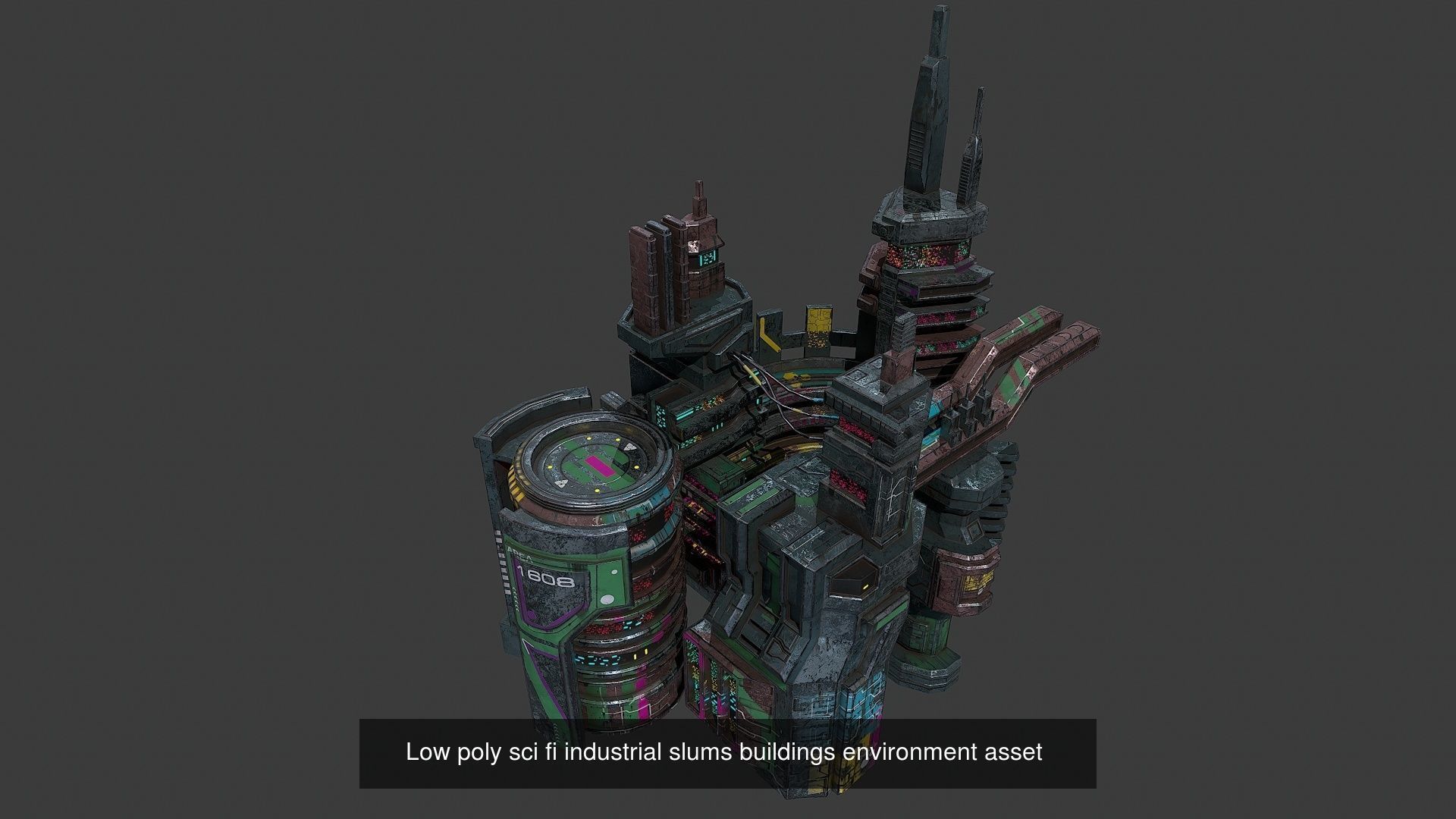 Low poly Sci fi buildings pack 3D Model Collection | CGTrader