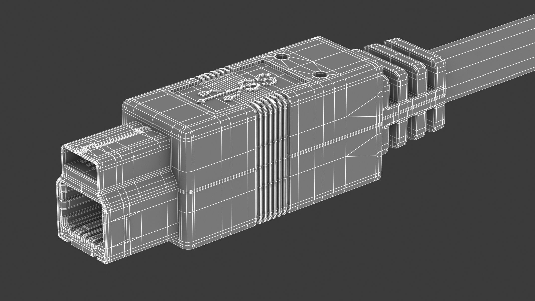 USB Type B Male Module 3D model | CGTrader