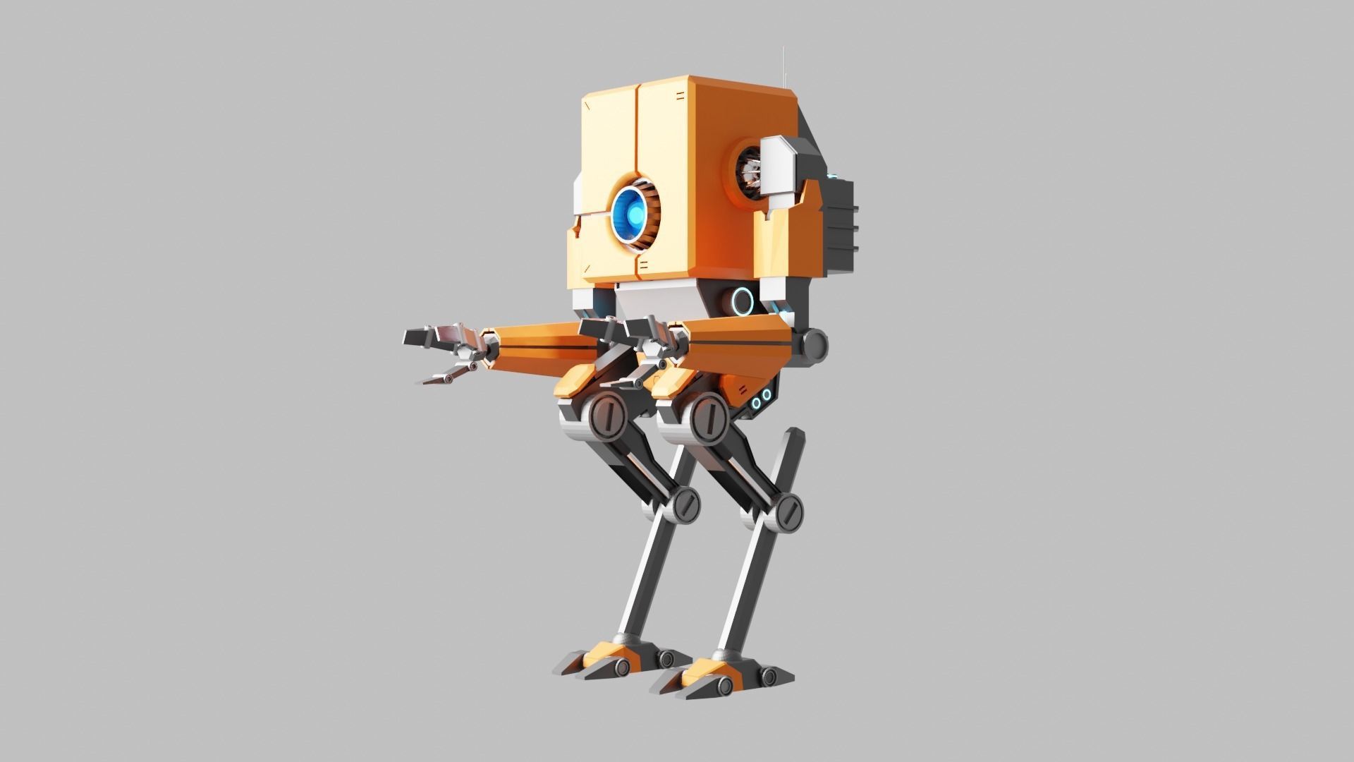 Orange Robot 3D model rigged | CGTrader