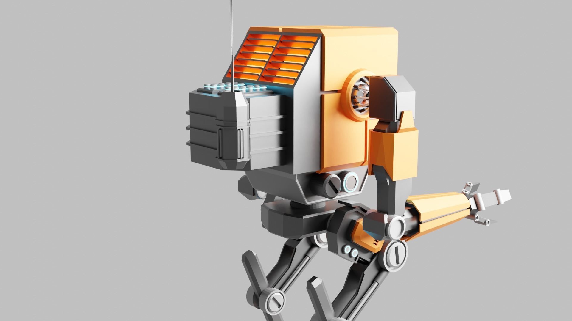 Orange Robot 3D model rigged | CGTrader