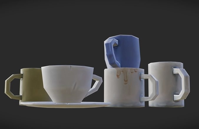 3D model Cups - Stylized VR / AR / low-poly | CGTrader