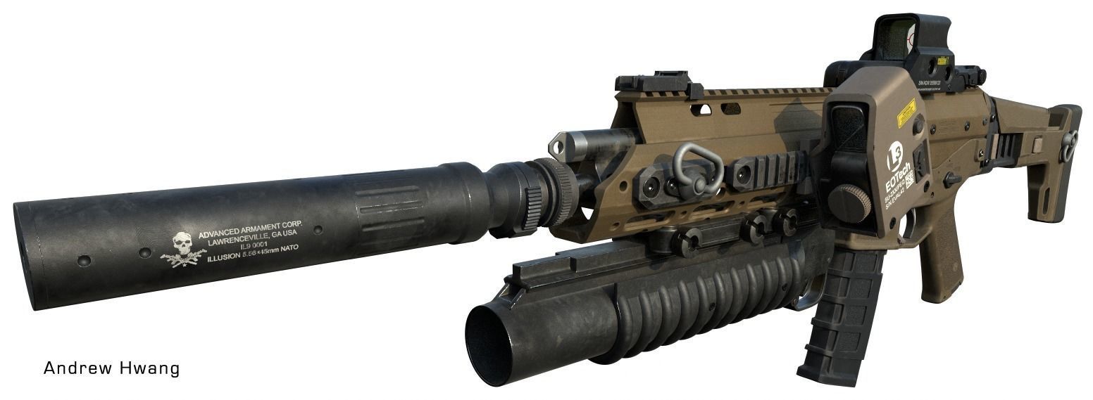 ACR Rifle 2x Color Versions Black and Tan 3D model | CGTrader
