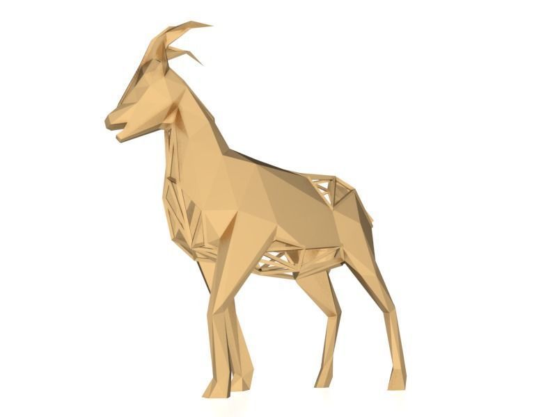 3D model Polygonal Goat Parametric VR / AR / low-poly | CGTrader