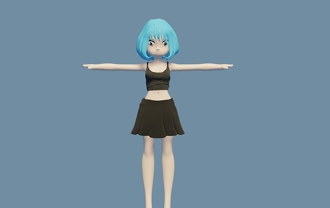 3D model Anime girl VR / AR / low-poly | CGTrader