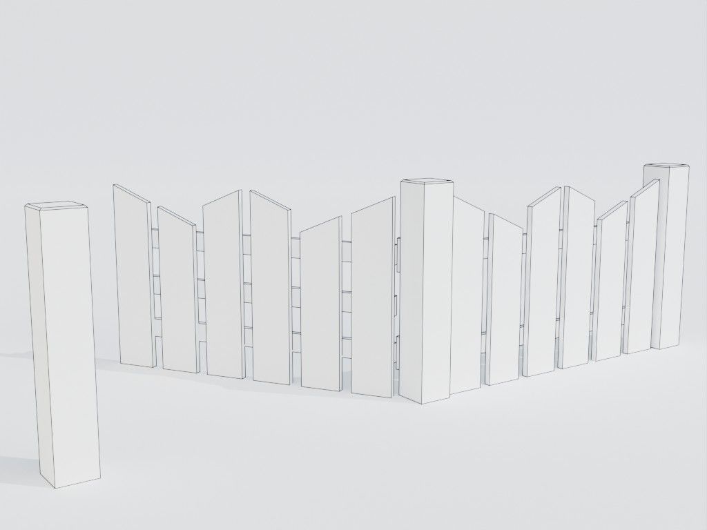 3D model Low poly set of fences VR / AR / low-poly | CGTrader