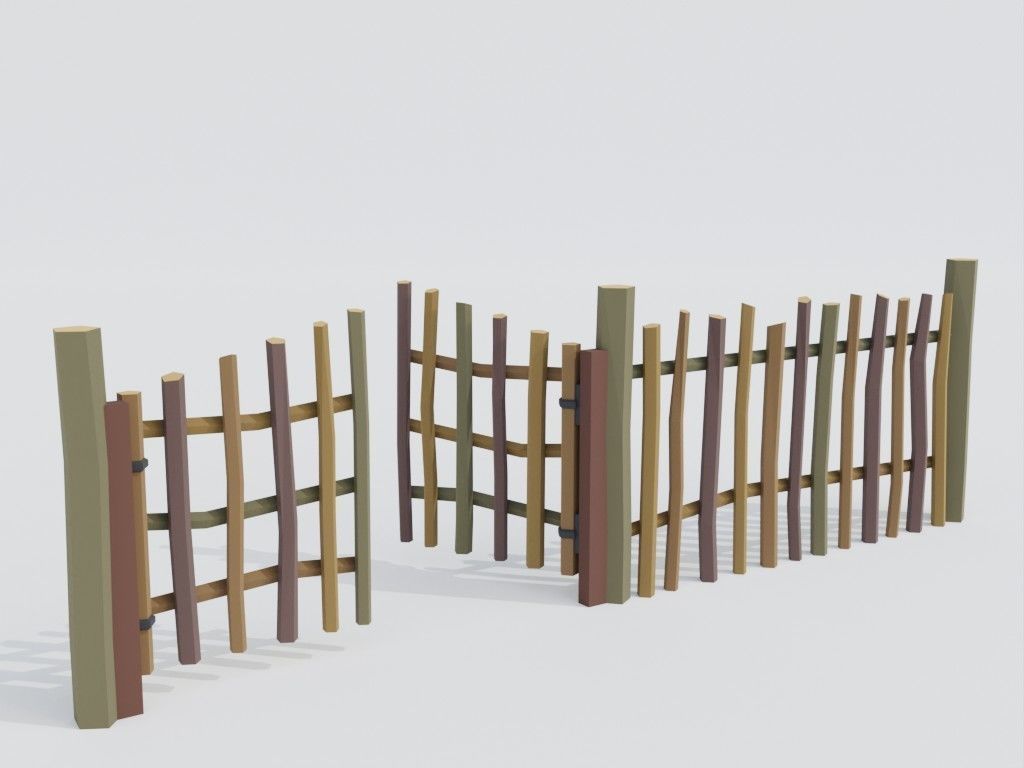 3D model Low poly set of fences VR / AR / low-poly | CGTrader