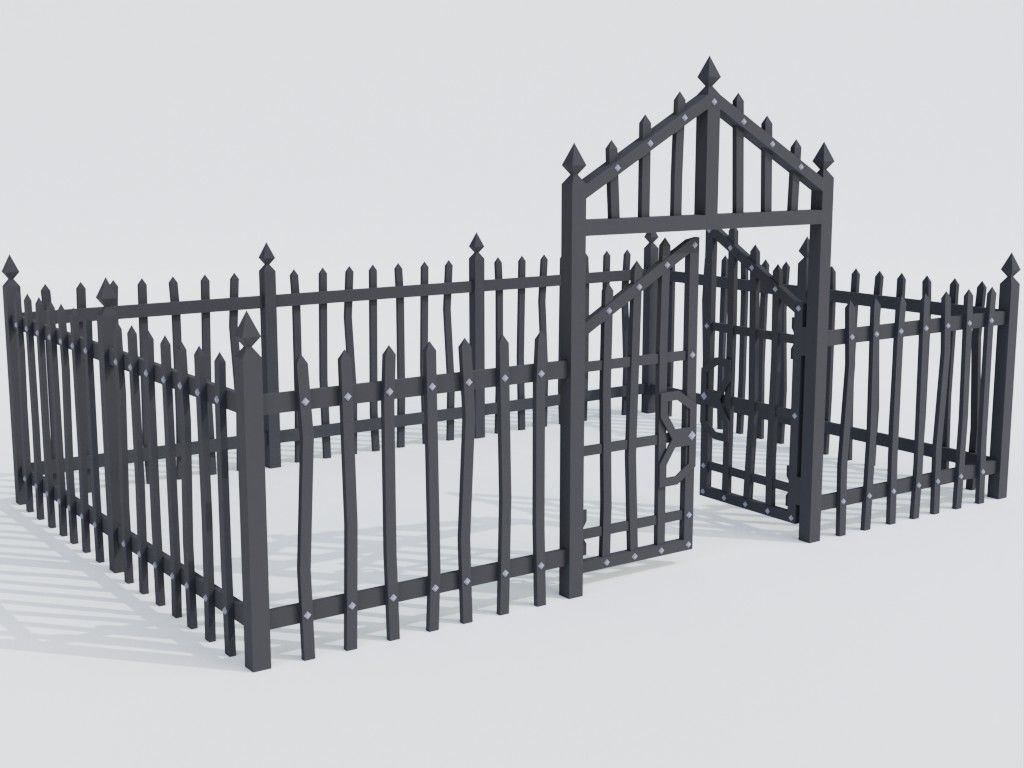 3D model Low poly set of fences VR / AR / low-poly | CGTrader