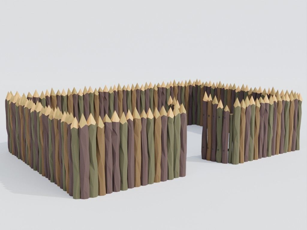3D model Low poly set of fences VR / AR / low-poly | CGTrader