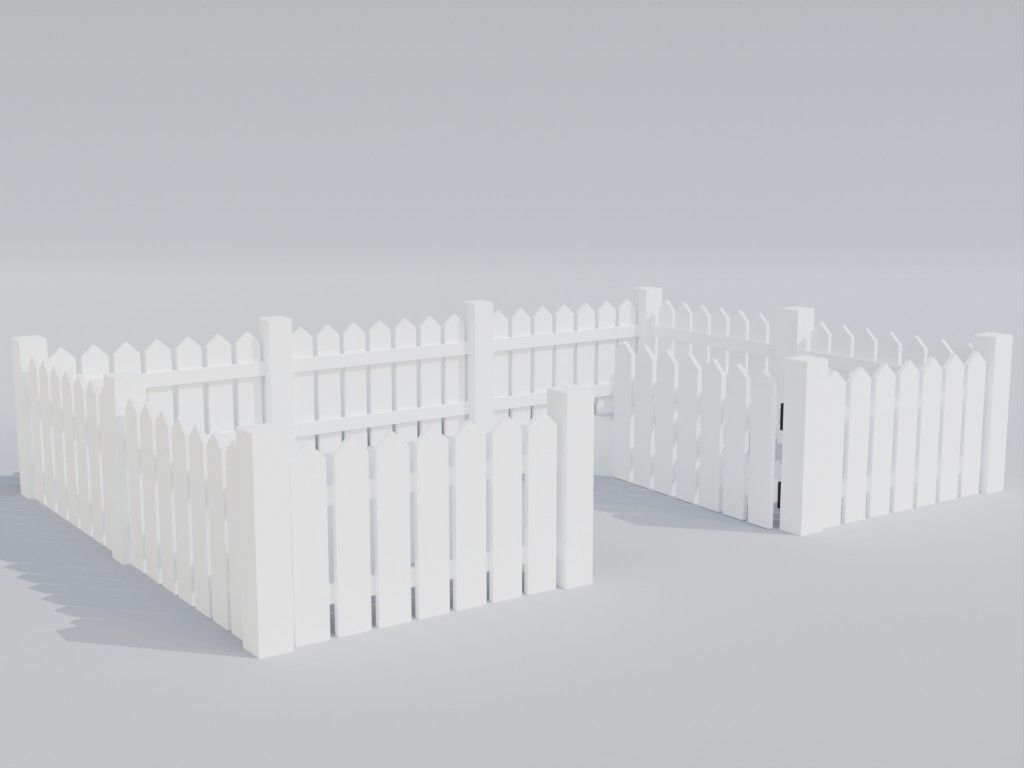 3D model Low poly set of fences VR / AR / low-poly | CGTrader
