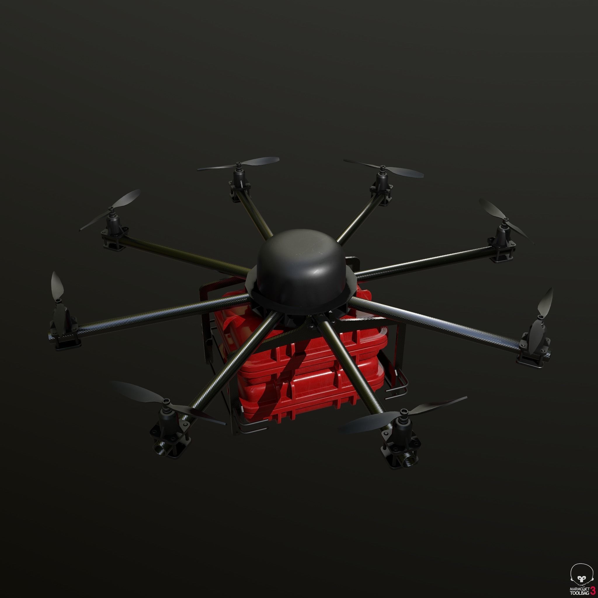 Cargo drone-medic and package 3D model | CGTrader