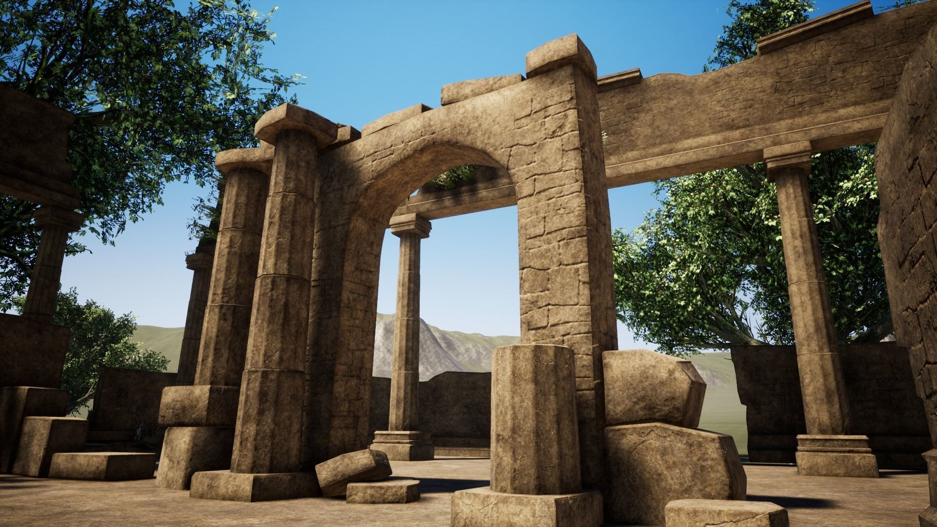3D model Temple ruins construction kit VR / AR / low-poly | CGTrader
