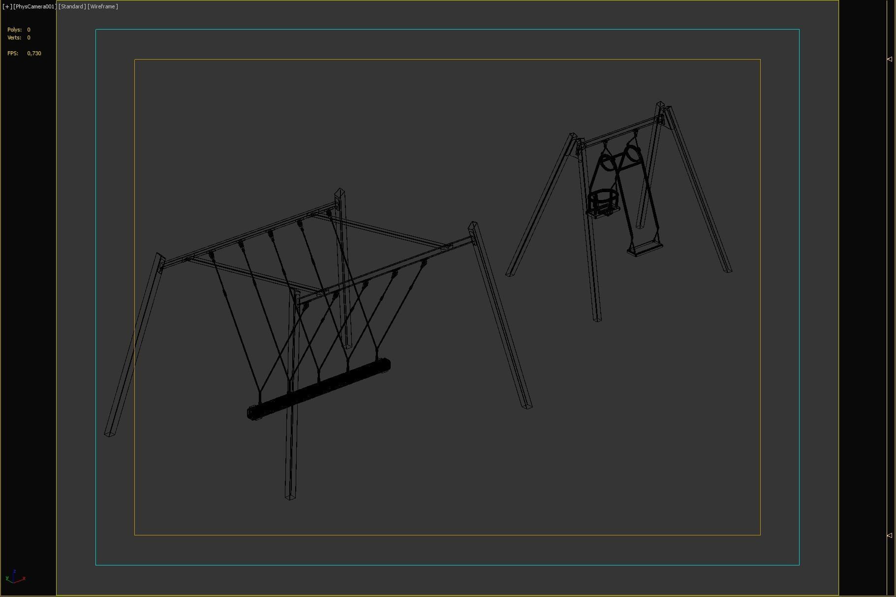 children swing set 01 3D model | CGTrader