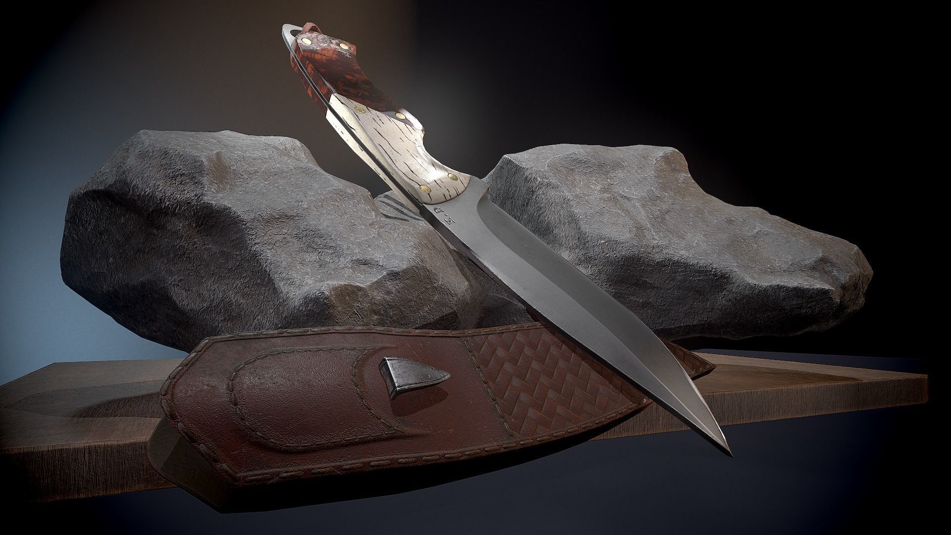 Knife and sheath 3D asset | CGTrader