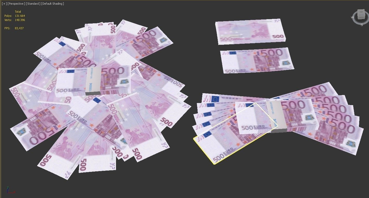 500 euro banknote packs 3D model | CGTrader