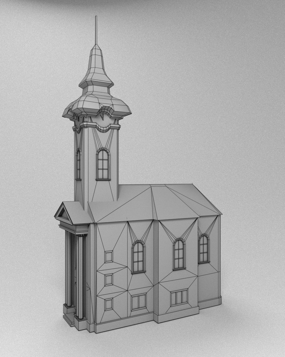 3D model 3D low poly model of church VR / AR / low-poly | CGTrader