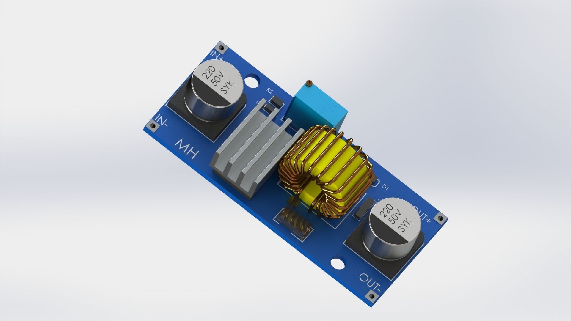 Step Down XL4015 5A VOLTAGE REGULATOR free 3D model | CGTrader