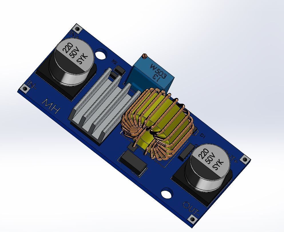 Step Down XL4015 5A VOLTAGE REGULATOR free 3D model | CGTrader