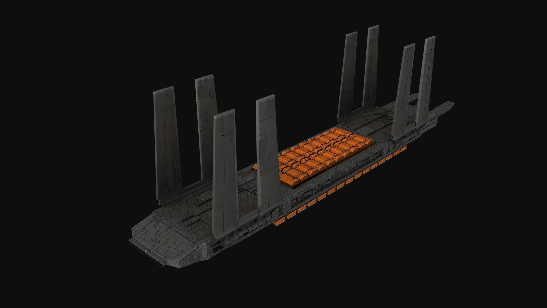 3D model Eta-class supply barge Spaceship VR / AR / low-poly | CGTrader