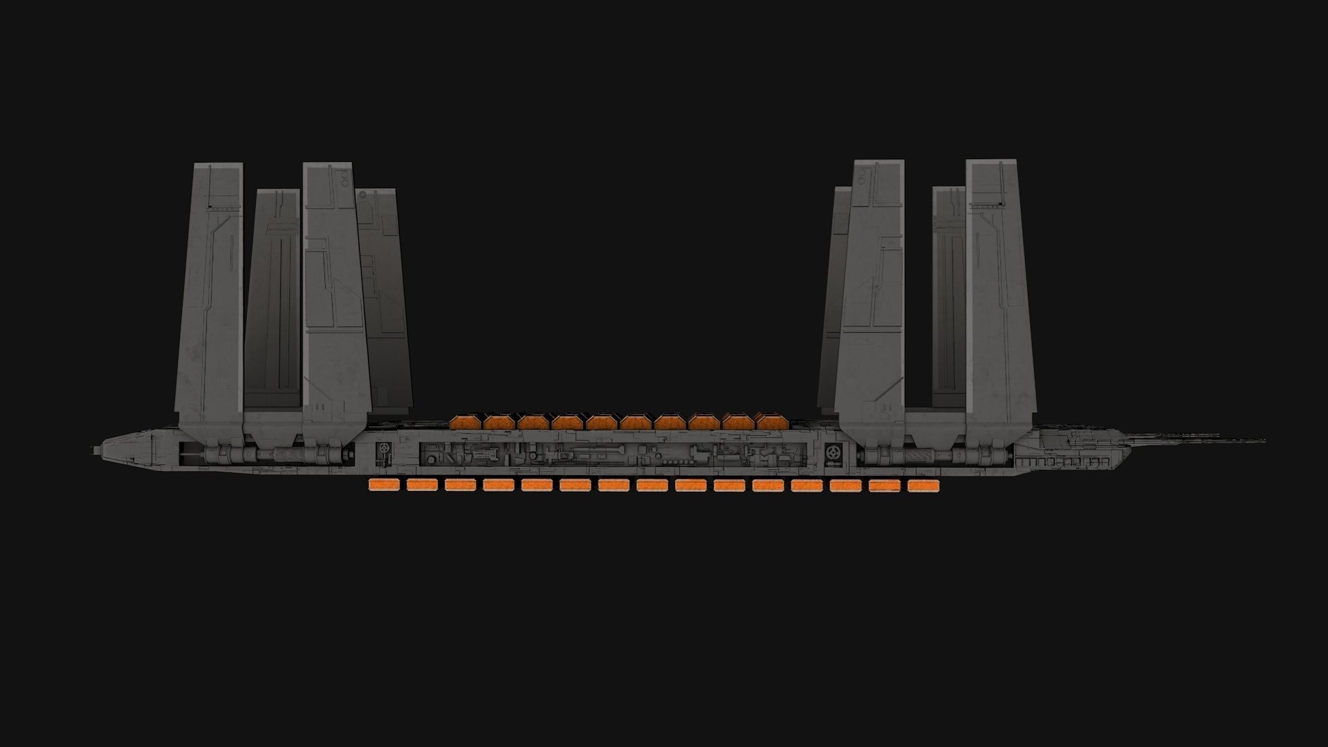 3D model Eta-class supply barge Spaceship VR / AR / low-poly | CGTrader